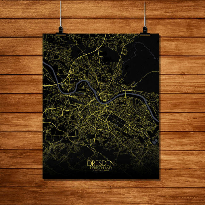 Dresden Germany | City Map Print Custom Poster Canvas Wall Art Gift ...