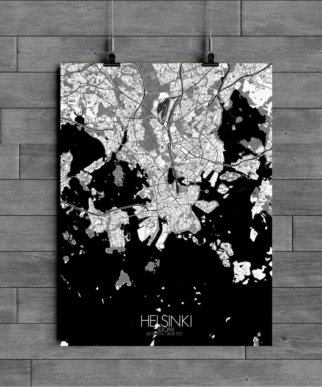 Helsinki, Finland | Large City Map print Custom Poster Wall Art ...