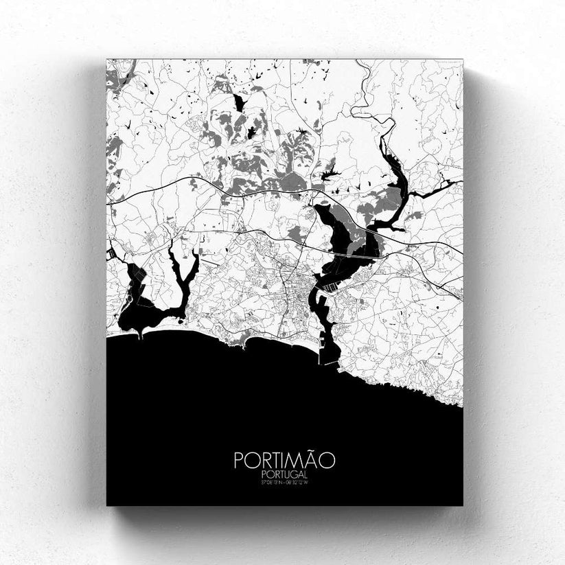 Portimao Portugal | City Map Print Custom Poster Canvas Wall Art Gift ...
